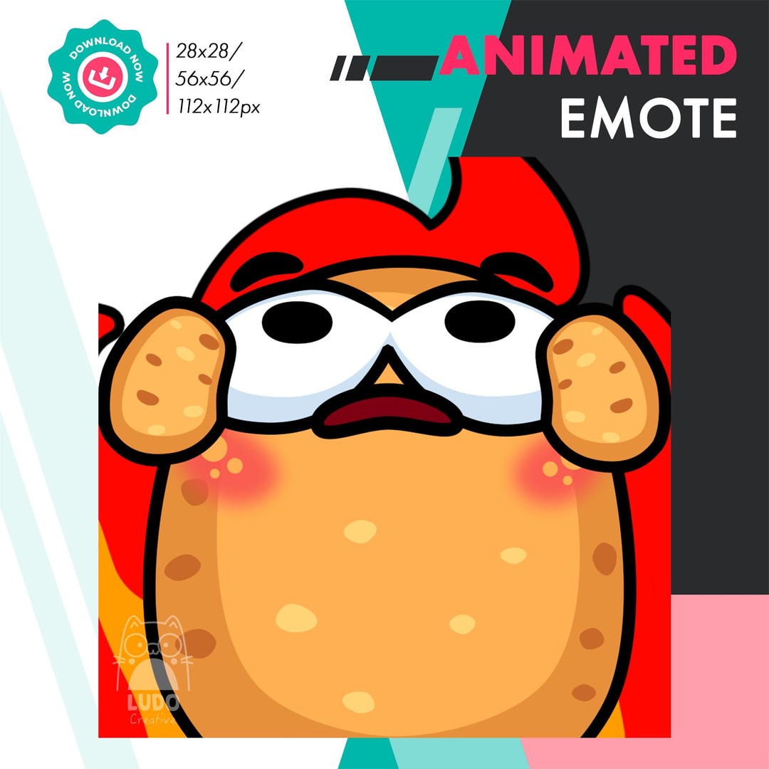 Animated Potato Elmo Fire Emote, Cute Potato Chaos Emote for Twitch ...
