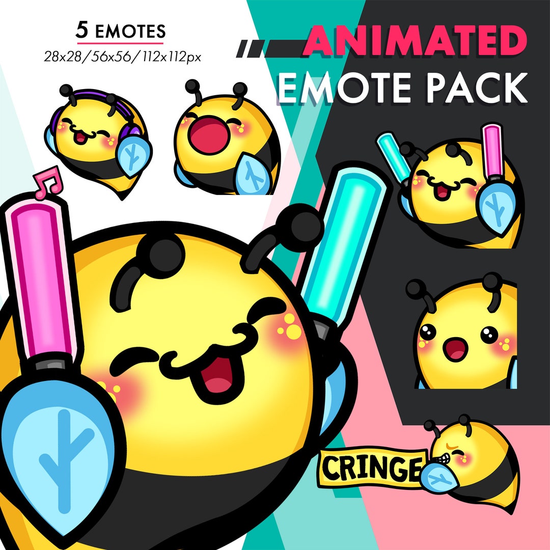 Animated Bee Emote Pack, Cute Wasp Pop, Cheer, Jam Emote Set for Twitch ...