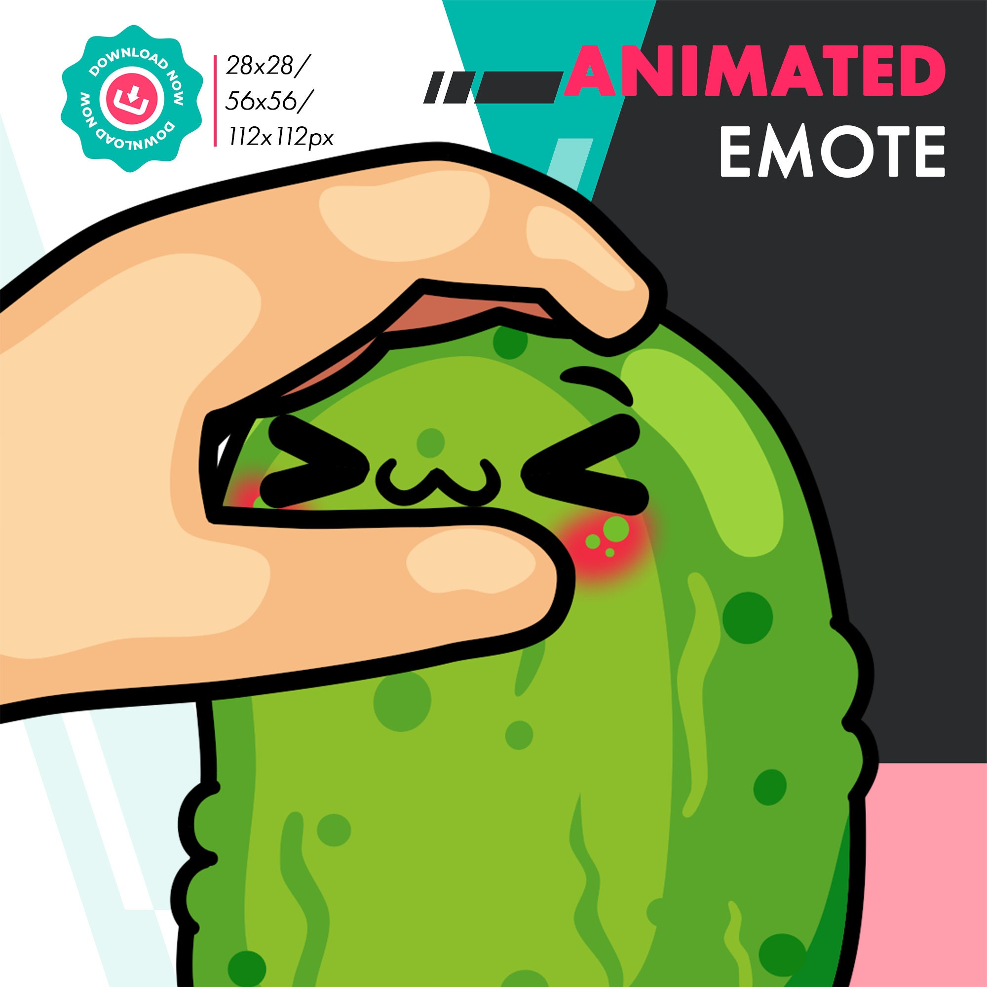 Animated Pickle Emote, Cute Gherkin Anime Pet Emote for Streamers - Etsy