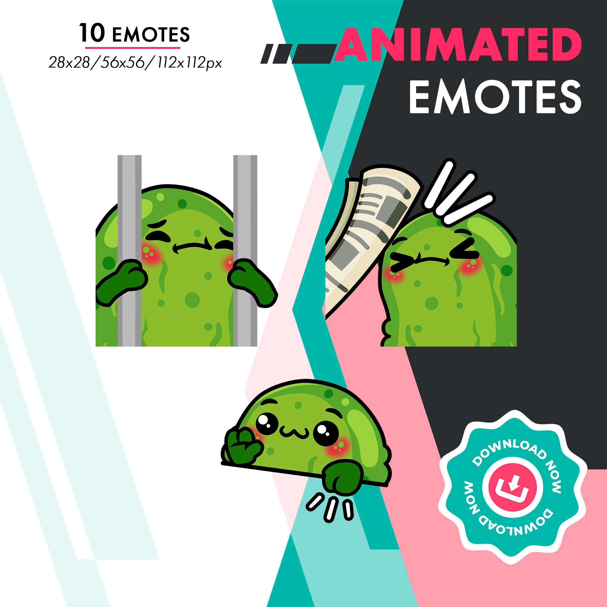 Animated Pickle Emotes Pack, 10 Cute Gherkin Wiggle, Aim, Bonk Emote ...