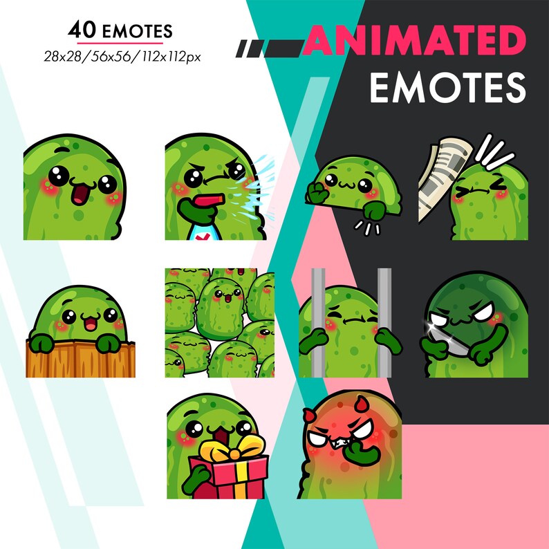 40 Animated Pickle Emotes Pack, Mega Cute Pickle Wiggle, Pet, This is ...