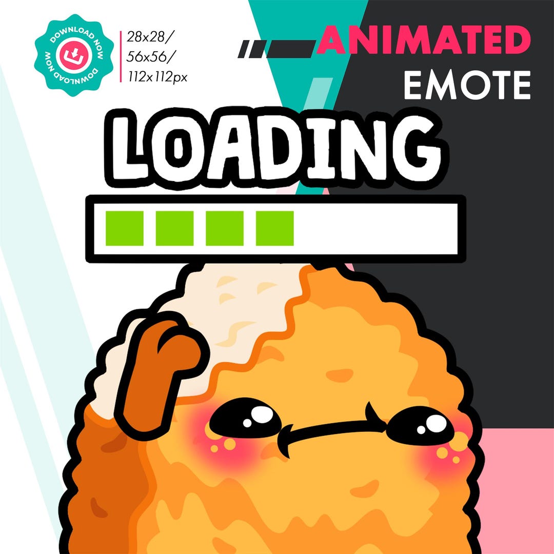 Animated Nugget Loading Emote, Cute Fried Chicken Confused Emote for ...