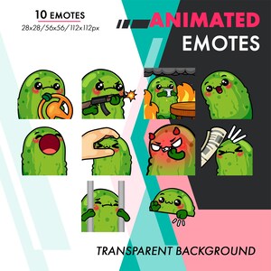 Animated Pickle Emotes Pack, 10 Cute Gherkin Wiggle, Aim, Bonk Emote ...