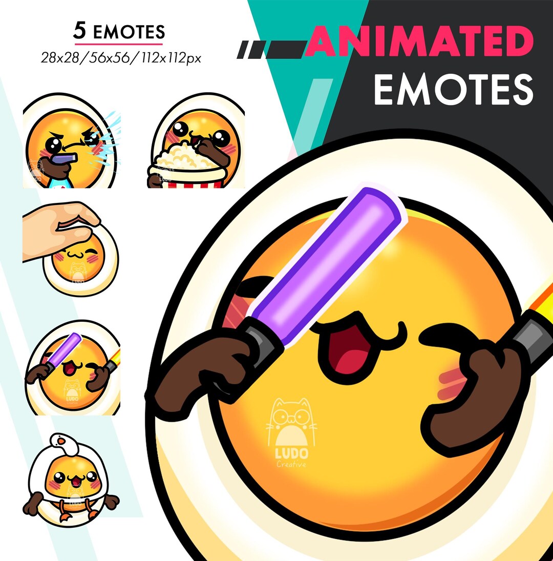 Animated Boiled Egg Emotes Pack 4, 5 Spray, Popcorn, Pet Digital GIF ...
