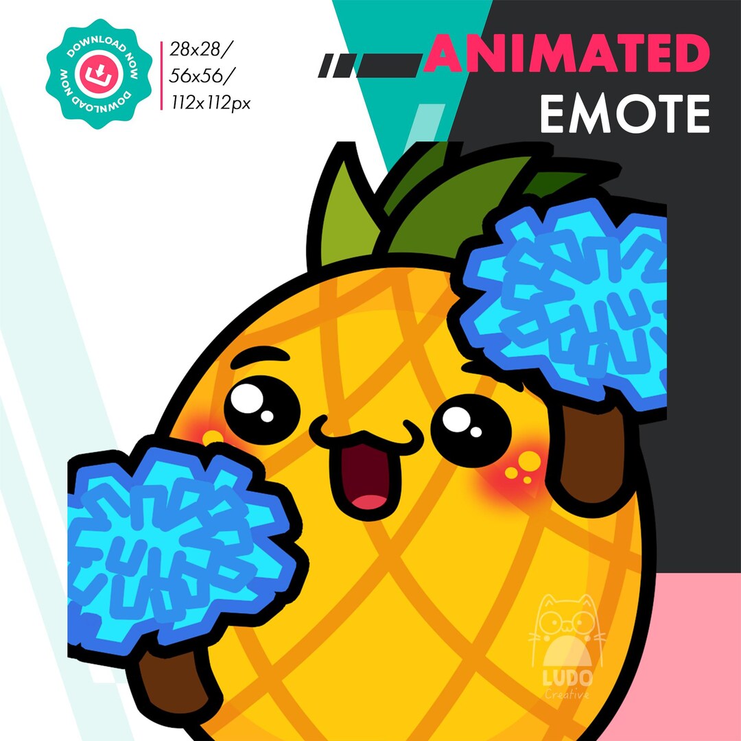 Animated Pineapple Cheer Emote, Cute Fruit Emote for Twitch, Youtube ...