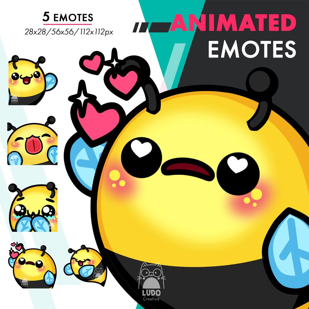 Animated Bee Emote Pack 4, Cute Wasp Dance, Wave, Love Emote Set for ...