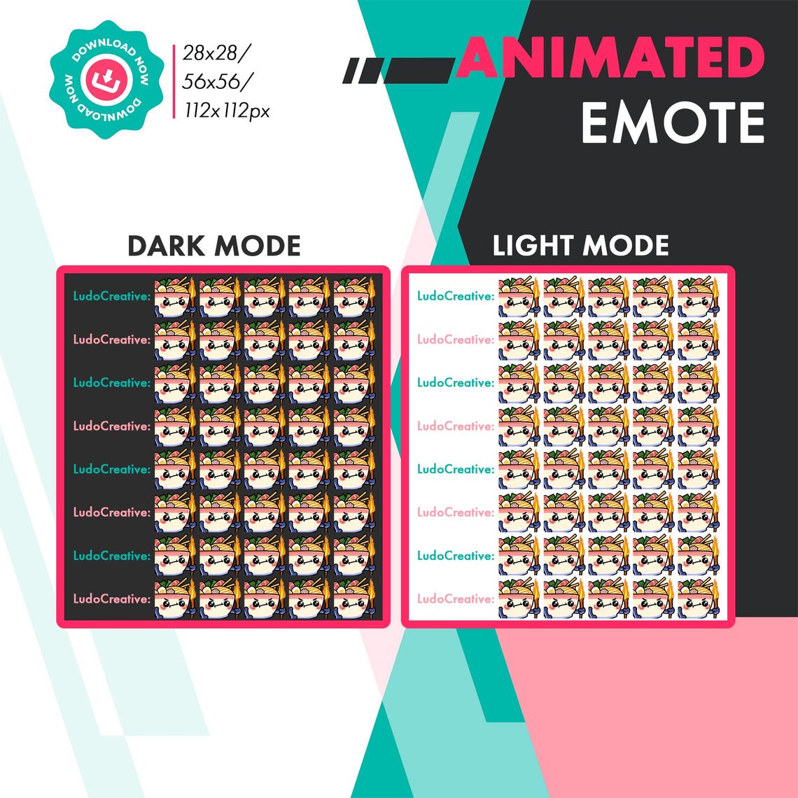 Animated Ramen Riot Emote, Cute Noodle Torch Emote for Twitch, Discord ...