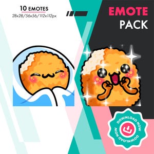 Chicken Nugget Emote Bundle, 10 Cute Twitch Fried Chicken Rip, Cozy ...