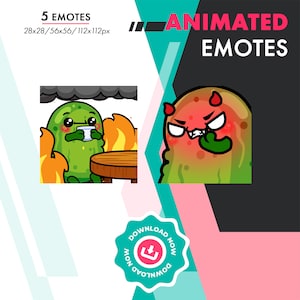 Animated Pickle Emotes Pack 2, 5 Cute Pickle Bongo Tap, Pet, Im Fine ...