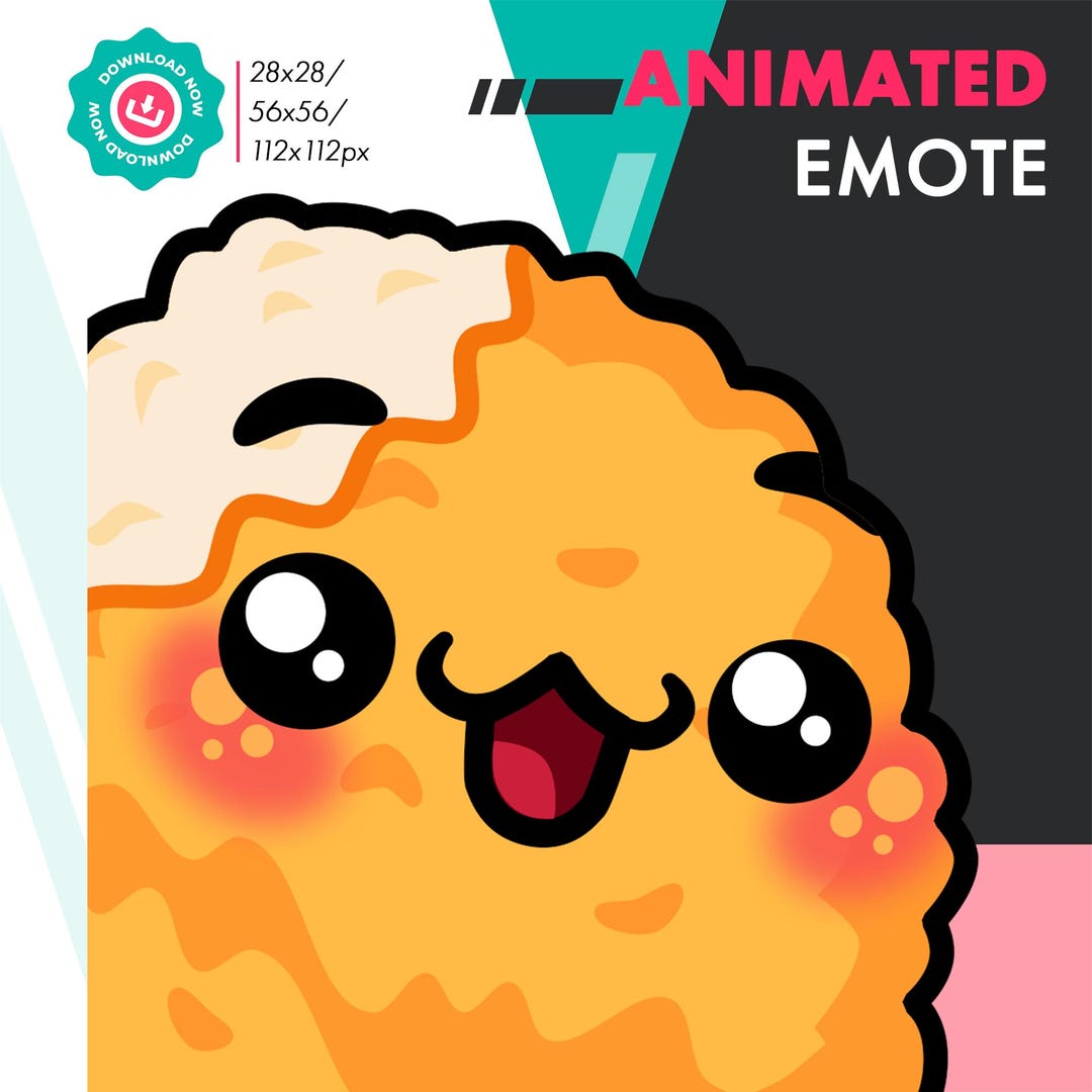 Animated Nugget Brows Emote, Cute Fried Chicken Eyes Emote for Twitch ...