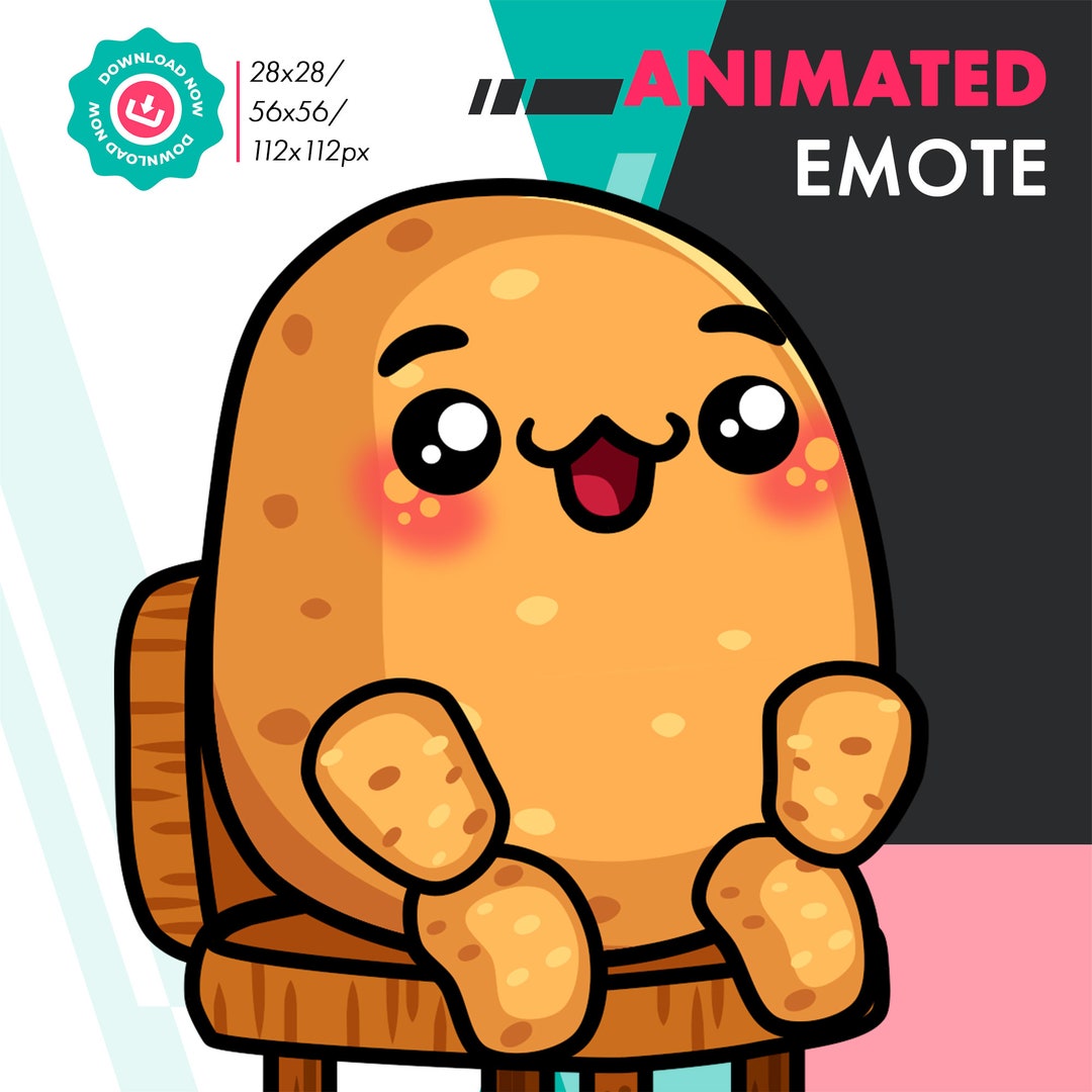 Animated Potato Sit Emote, Cute Potato Rest Emote for Twitch Youtube ...