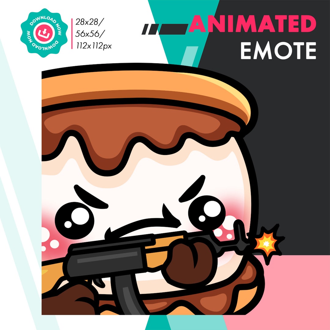 Animated Aim Emote, Cute Smore Gun Emote for Twitch Youtube Discord ...