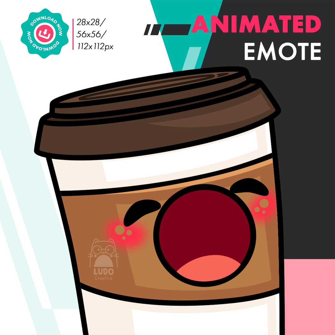Animated Coffee Pop Emote, Cute Coffee Cup Open Mouth Emote for Twitch ...