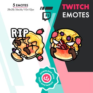 Twitch Pancake Emotes Set | 5 Cute Chibi Pancake Emotes Pack for ...
