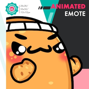 Animated Potato Punch Emote, Cute Boxing Potato Emote for Twitch ...