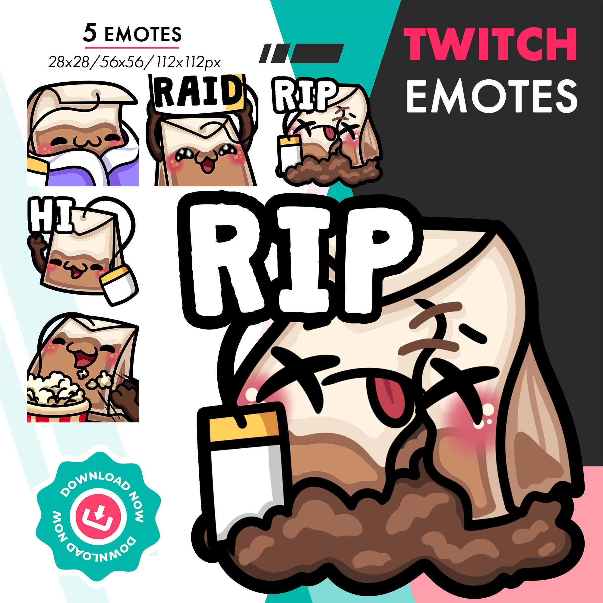 Twitch Tea Bag Emote Pack Cute 5 Tea Cozy Blanket Raid Emote - Etsy
