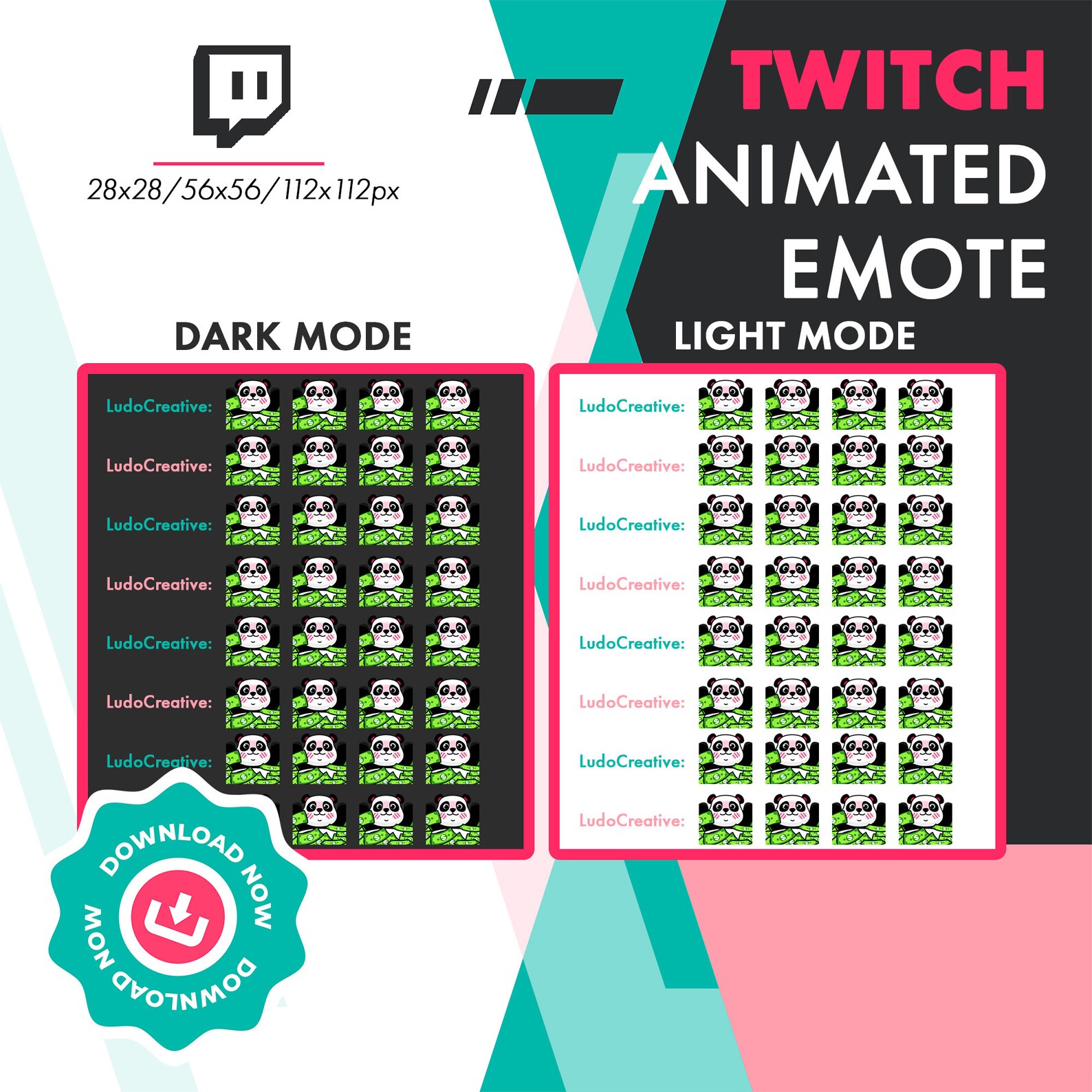 Animated Twitch Money Emote | Cute Panda Money Emote for Twitch Youtube ...