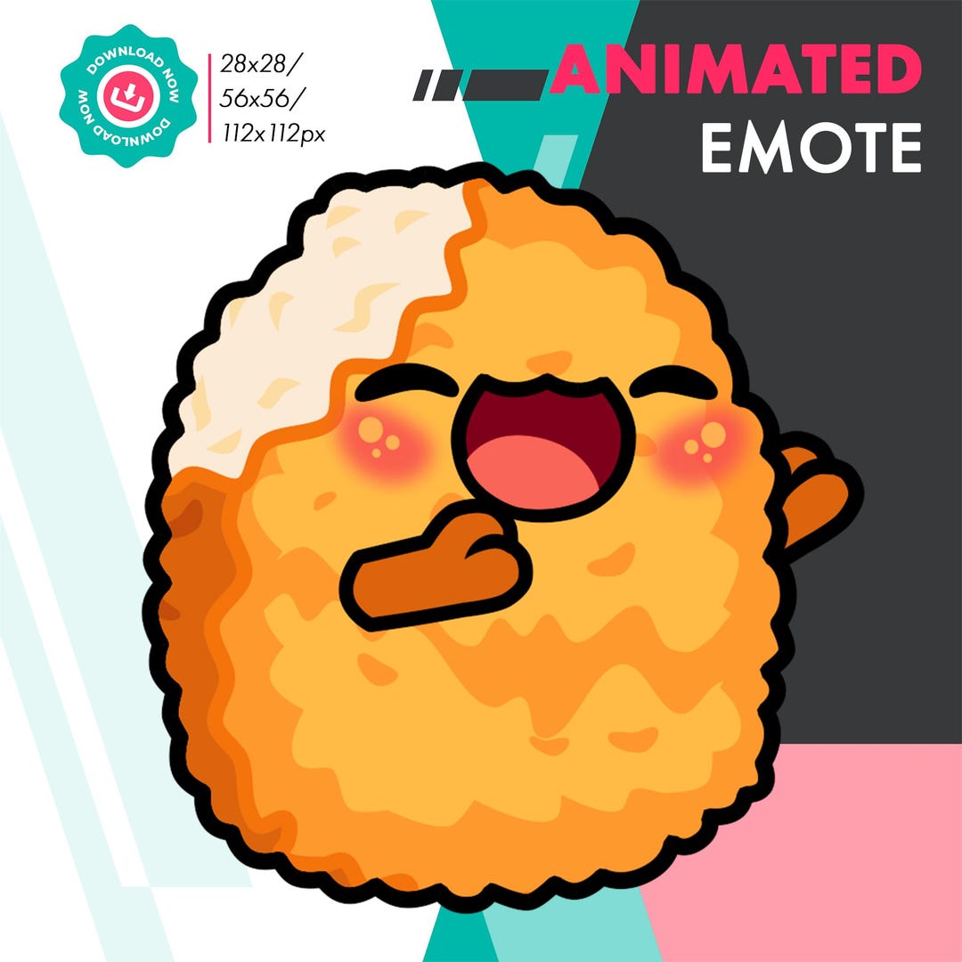 Animated Nugget Laugh Emote, Cute Fried Chicken Happy Emote for Twitch ...