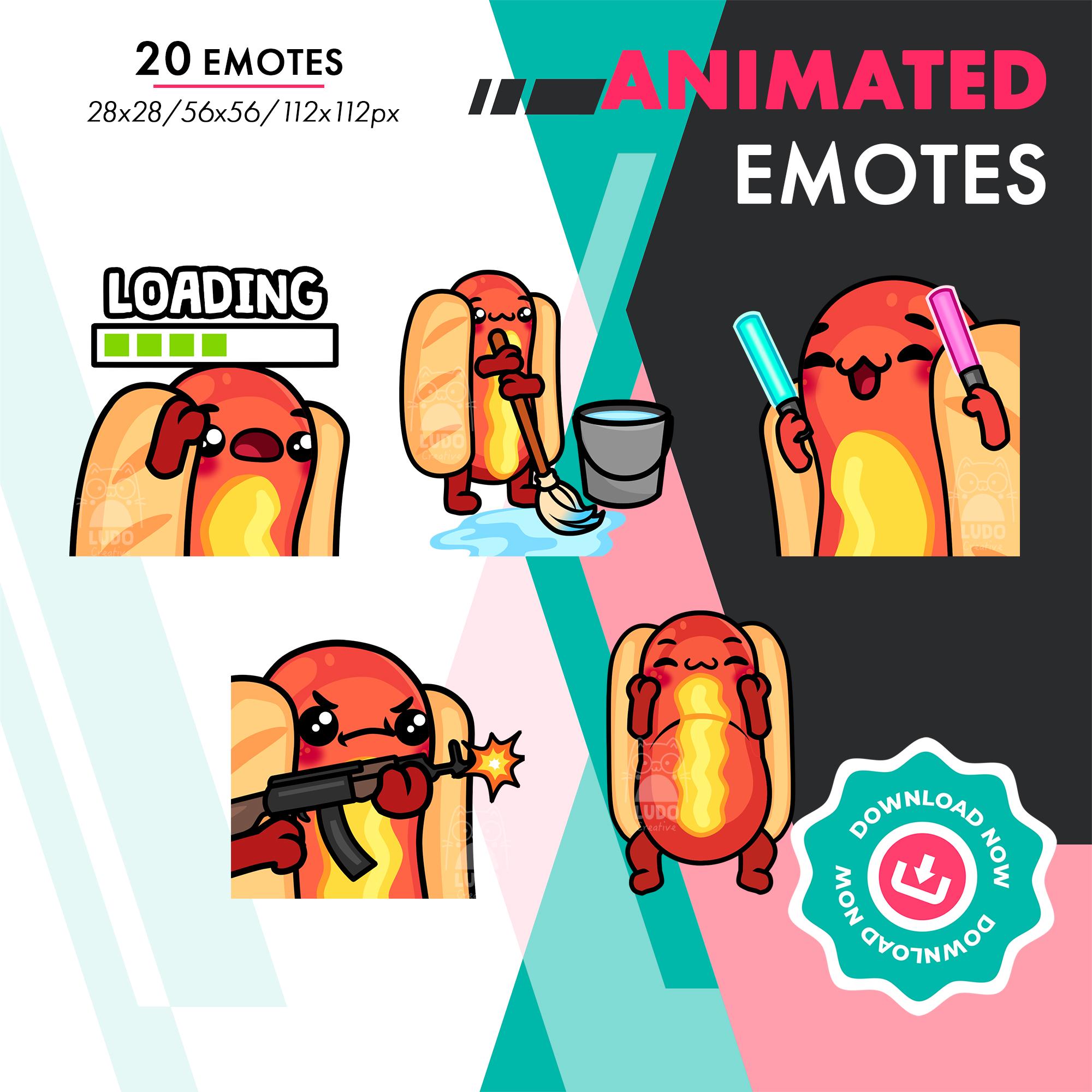 Mega Animated Hotdog Emotes Pack, 20 Cute Sausage Steer, Belly Dance ...