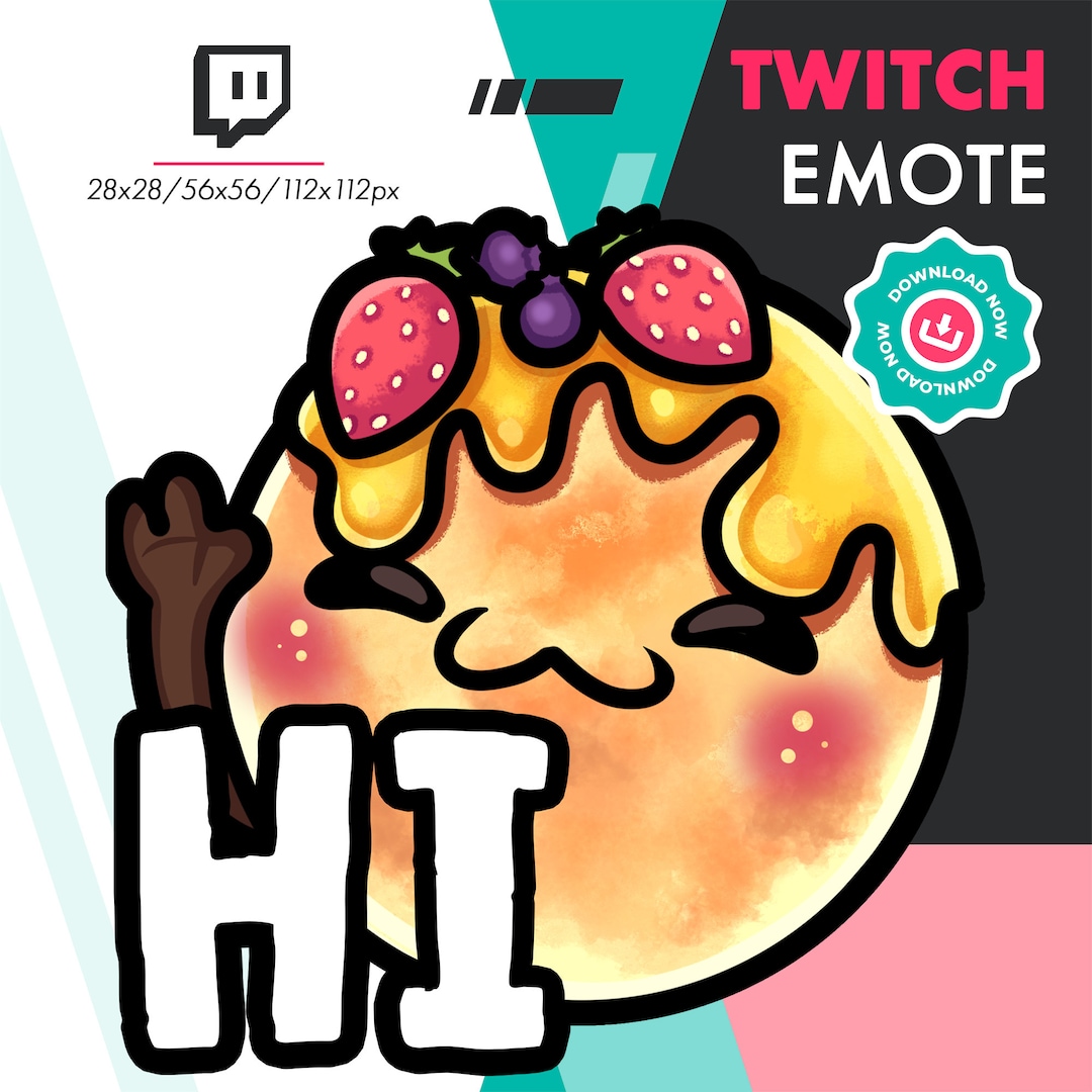 Twitch Pancake Emote | Cute Pancake Hi Emote for Streamers - Etsy