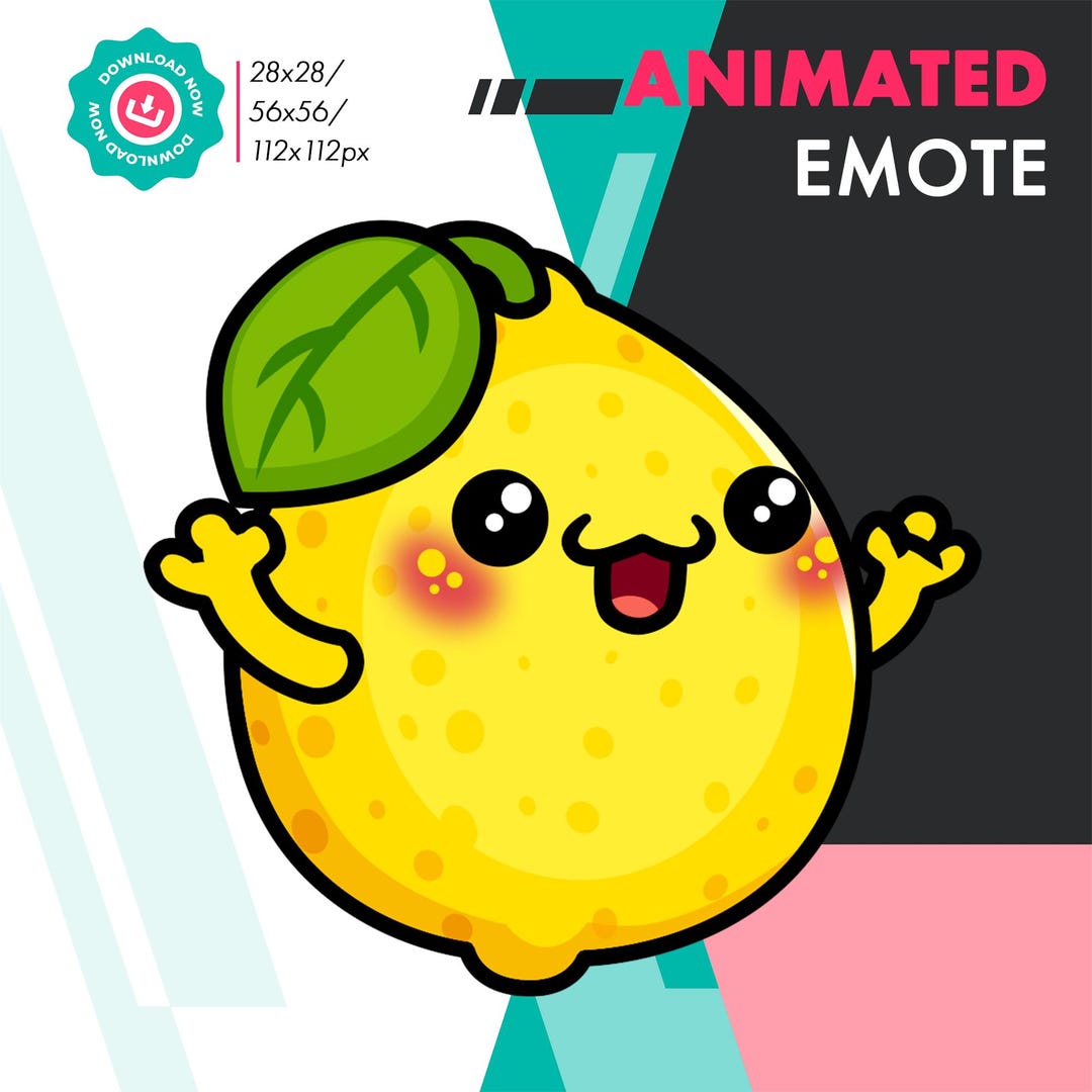 Animated Lemon Dance Emote, Cute Lemon Jump Emote for Twitch Youtube ...