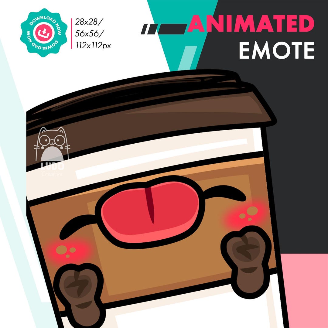 Animated Coffee Lick Emote, Cute Coffee Cup Tongue Emote for Twitch ...