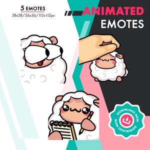 Animated Lamb Emotes Pack 2, 5 Cute Knife, Pet, Noted Emote Set for ...