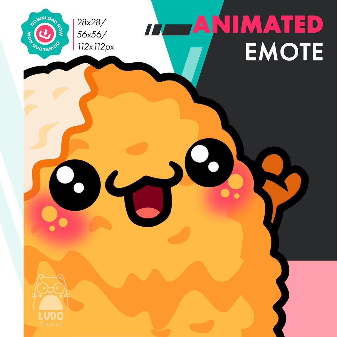 Animated Nugget Wave Emote, Cute Fried Chicken Hi Emote for Twitch ...