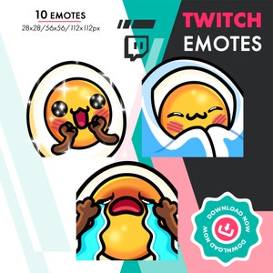 Twitch Egg Emote Pack | Cartoon Boiled Egg Knife, Hi, Cozy Blanket, Rip ...