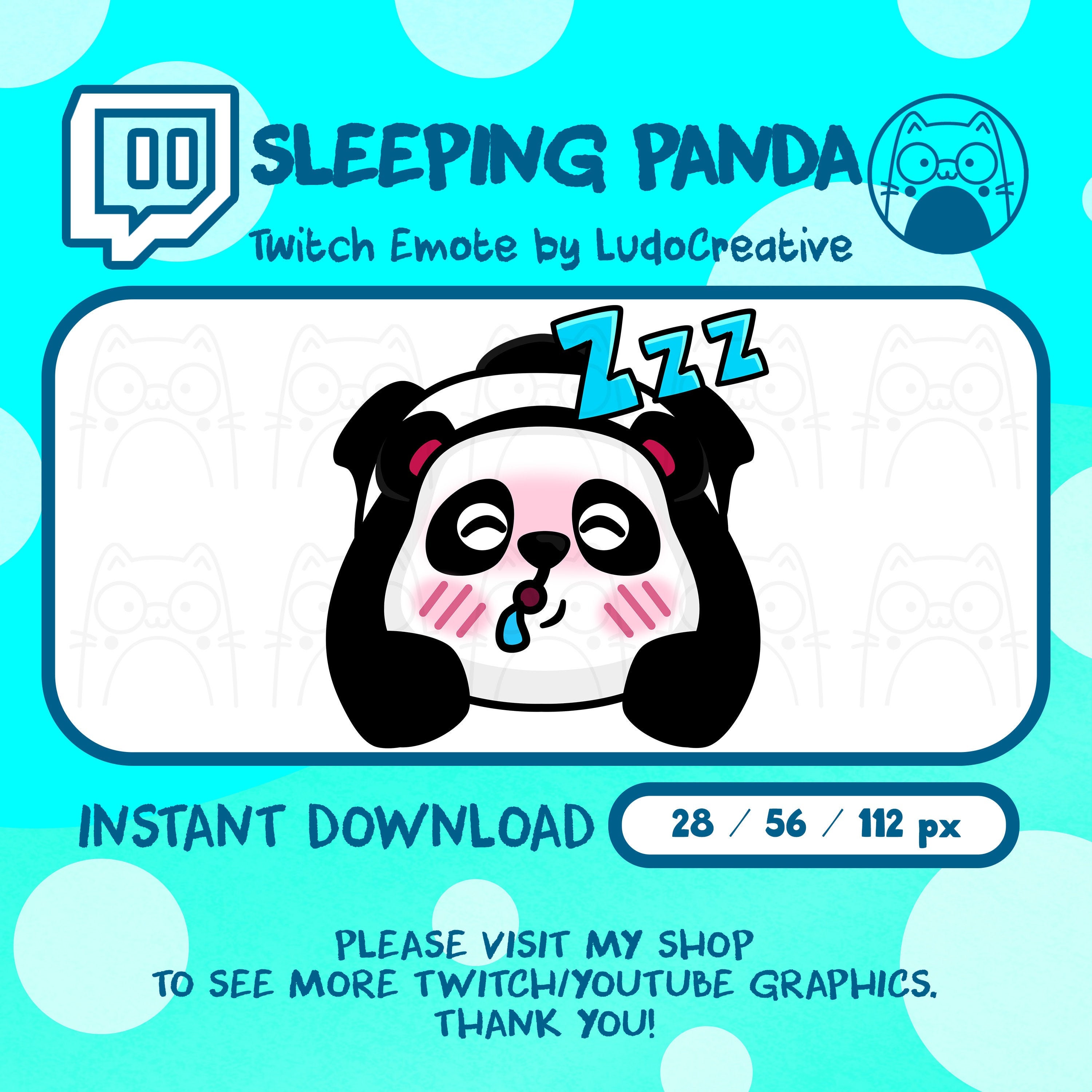 Cute Panda Sleep Emote for Twitch Youtube Discord Streamers - Etsy UK