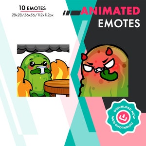 Animated Pickle Emotes Pack, 10 Cute Gherkin Wiggle, Aim, Bonk Emote ...