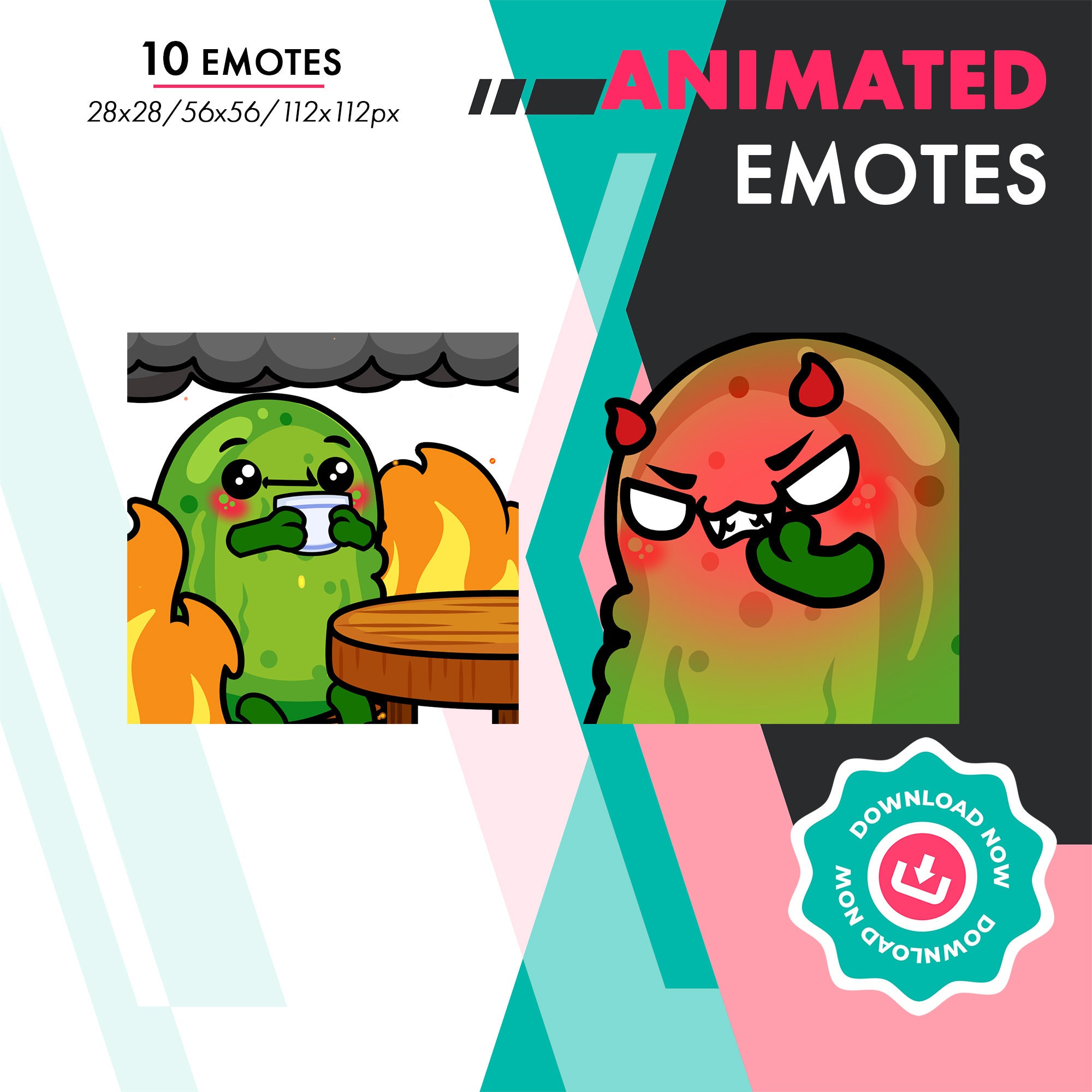 Animated Pickle Emotes Pack, 10 Cute Gherkin Wiggle, Aim, Bonk Emote ...