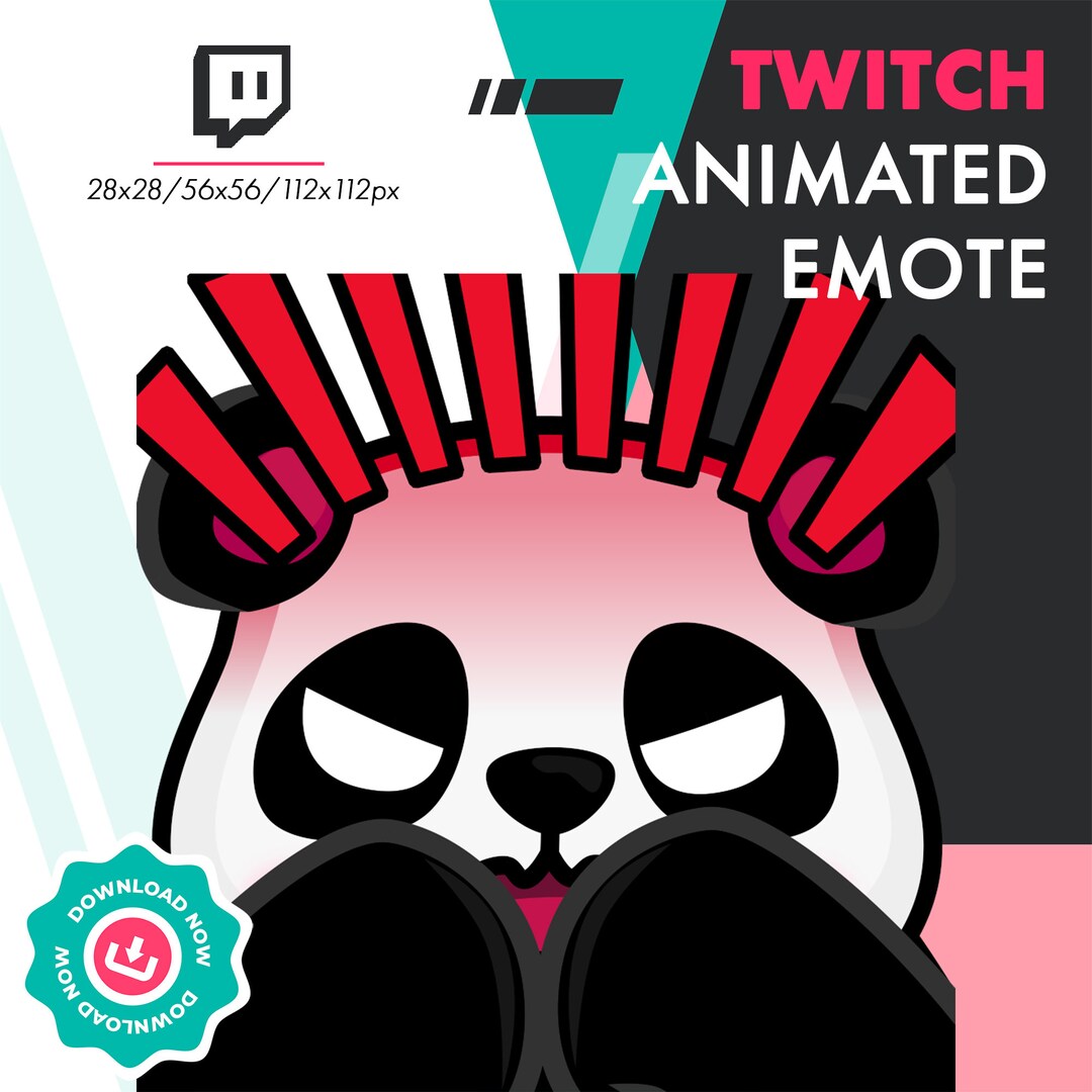 Animated Panda Emote Cute Panda Rage Emote for Twitch Youtube Discord ...
