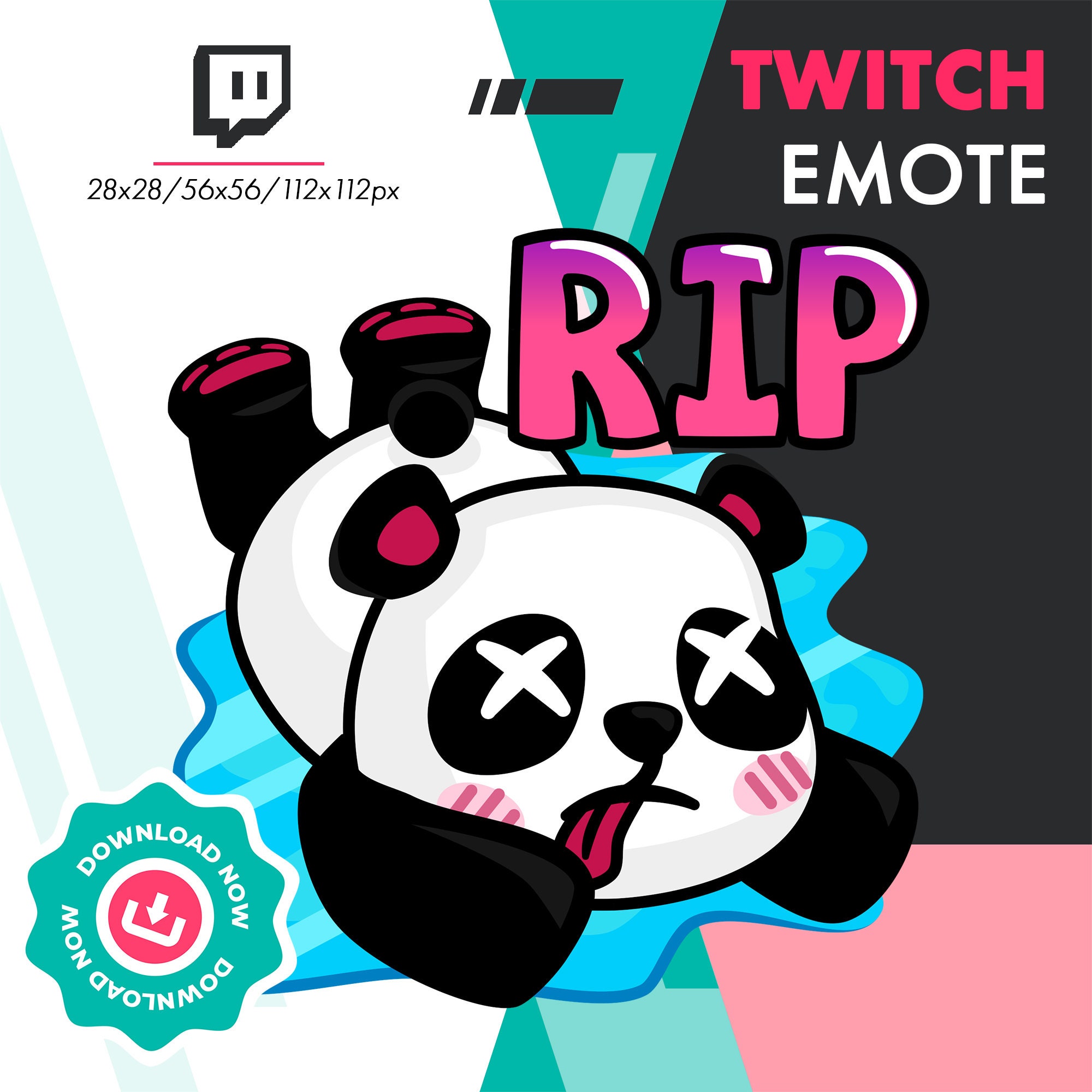 Twitch Panda Emote Cute RIP Emote for Twitch Subscribers - Etsy