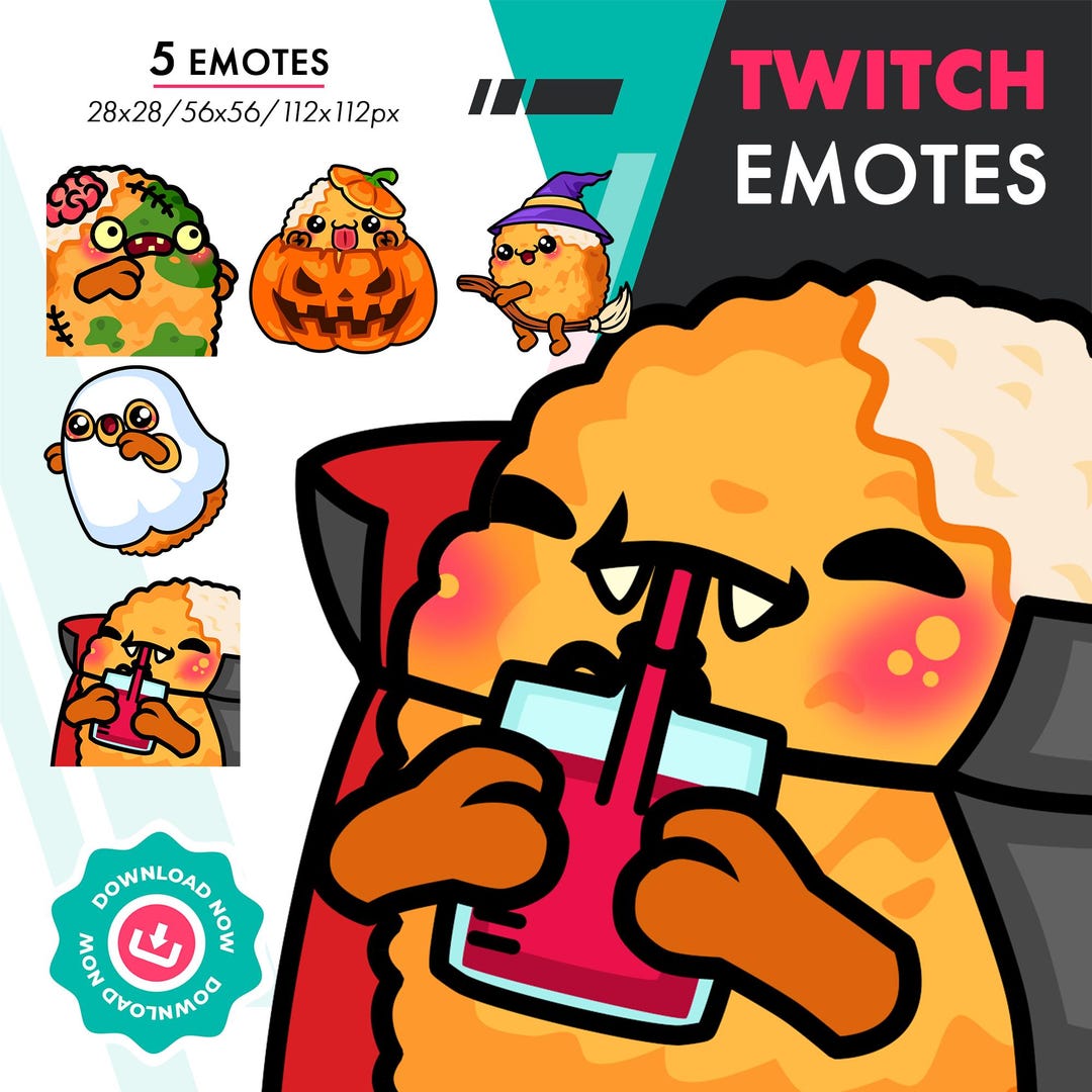 Halloween Nugget Emote Pack, Cute 5 Zombie, Ghost, Pumpkin Fried ...