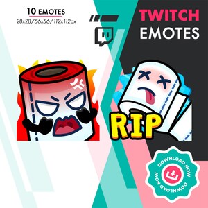 Toilet Paper Emote Pack | Cute Toilet Roll Hi, Cozy Blanket, Rip, Lurk ...