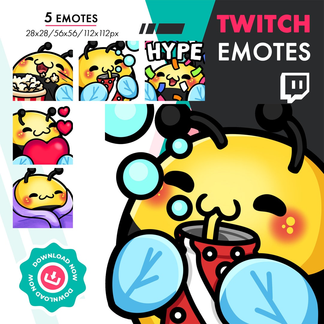 Bee Emote Pack 2, 5 Cute Chibi Wasp Emotes Pack for Youtube Discord ...