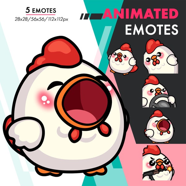 Animated Chicken Twitch Emotes - Etsy