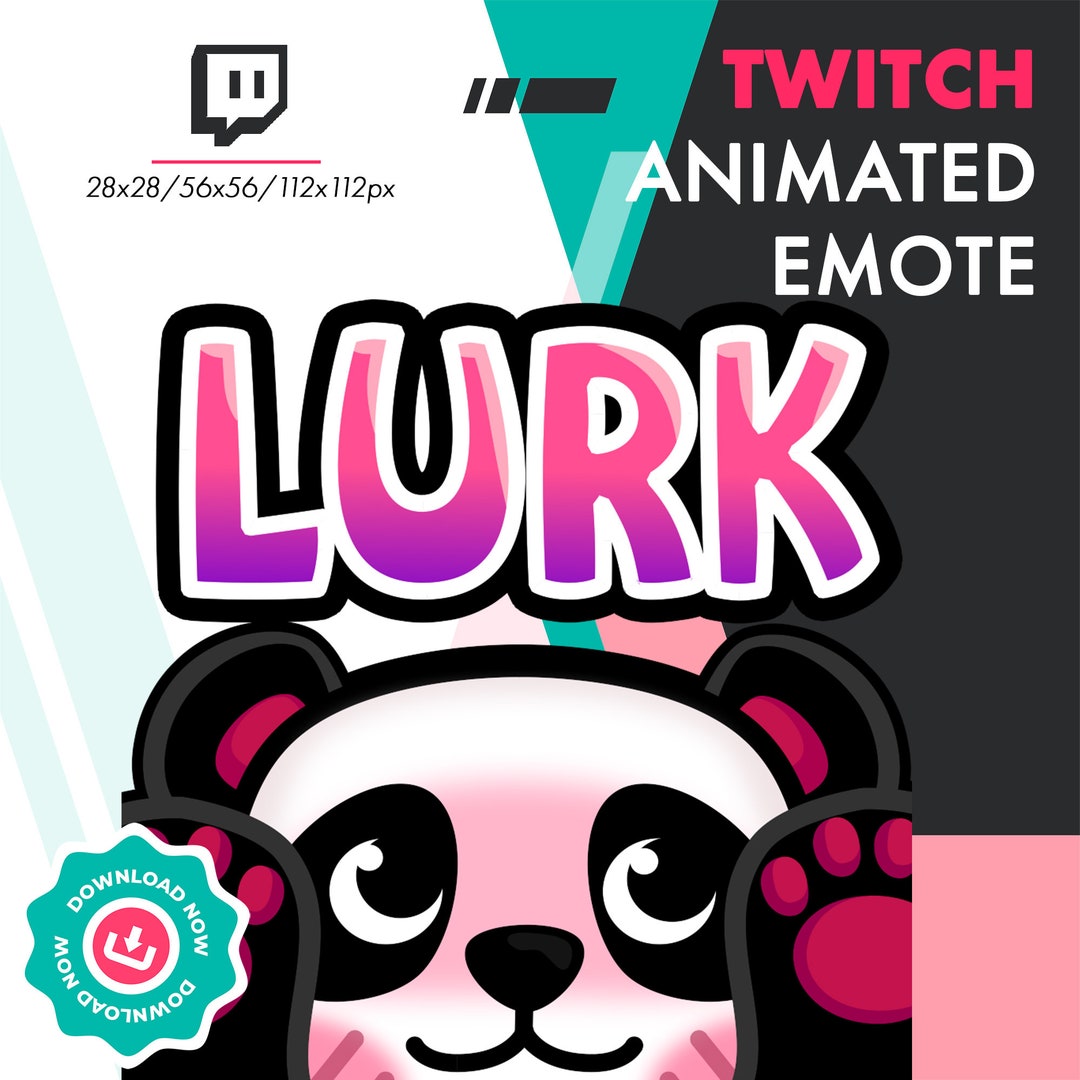 Animated Panda Emote | Cute Panda Lurk Emote for Twitch Youtube Discord ...
