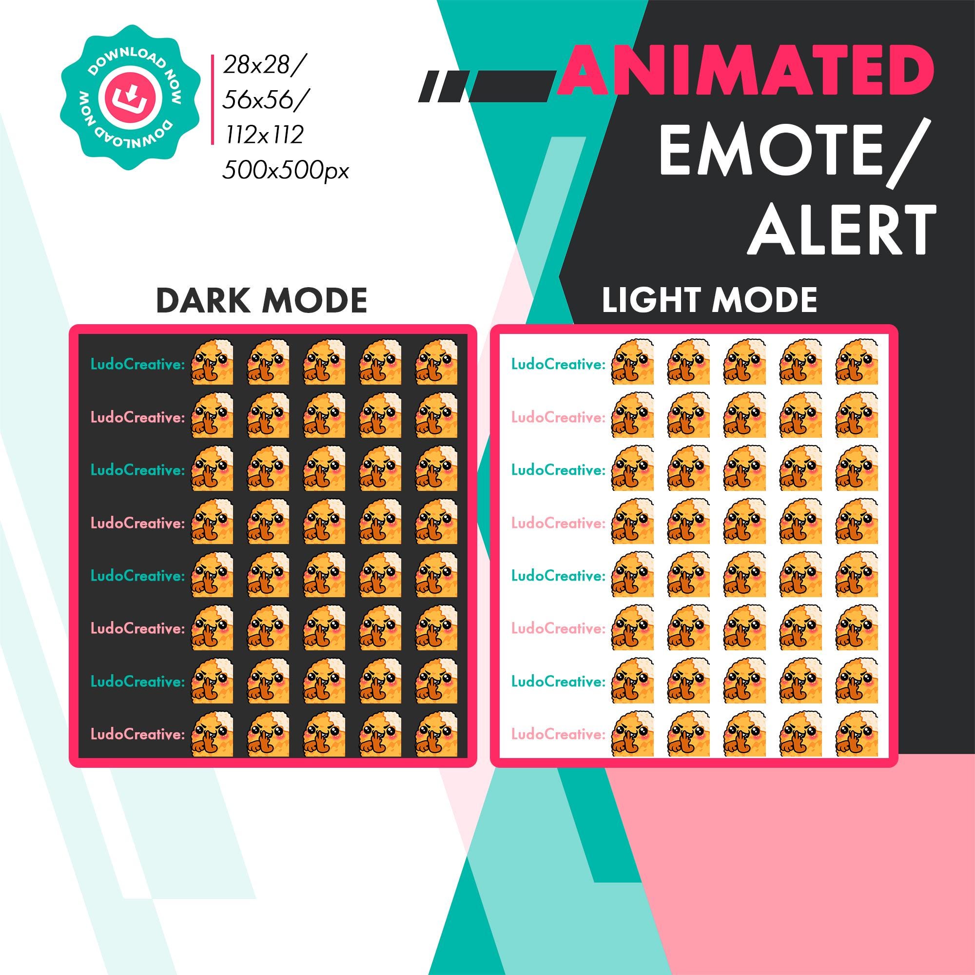 Animated Nugget Middle Finger Emote, Cute Fried Chicken Emote/alert for ...