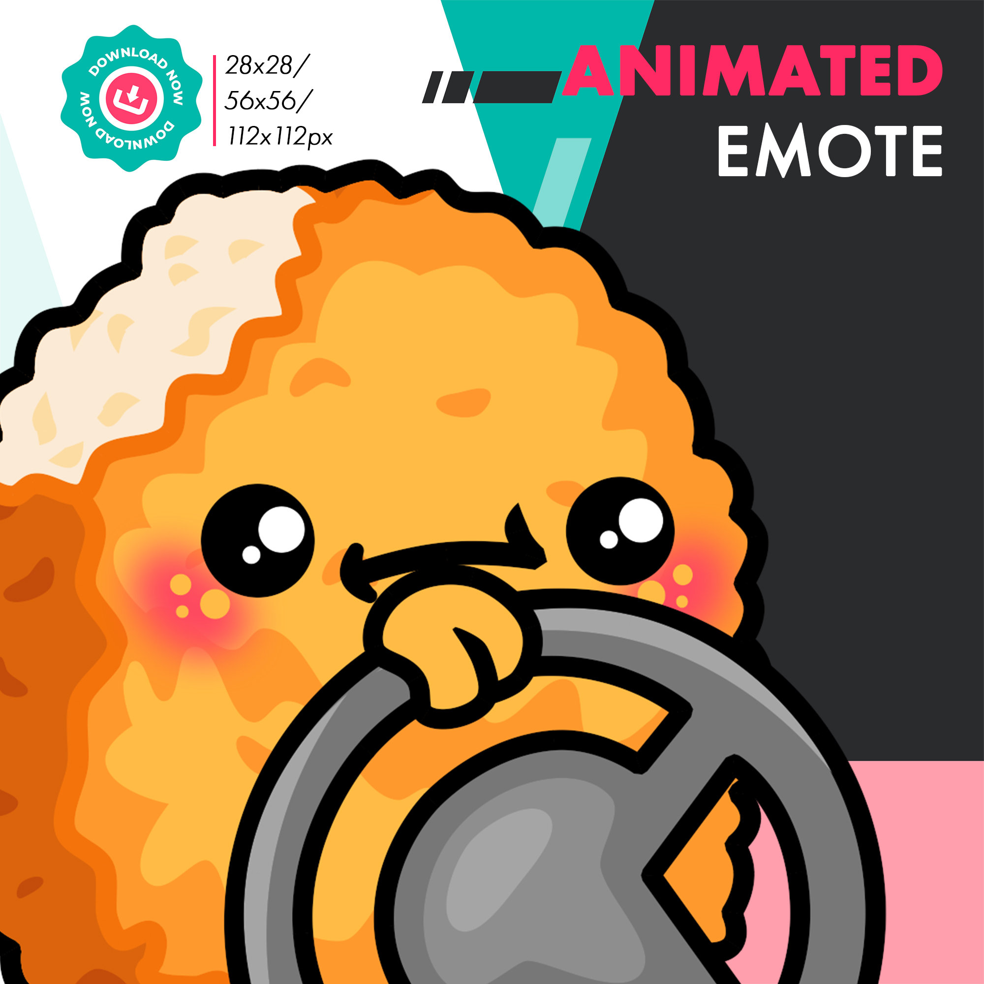 Animated Chicken Nugget Driving Emote, Cute Fried Chicken Steering ...