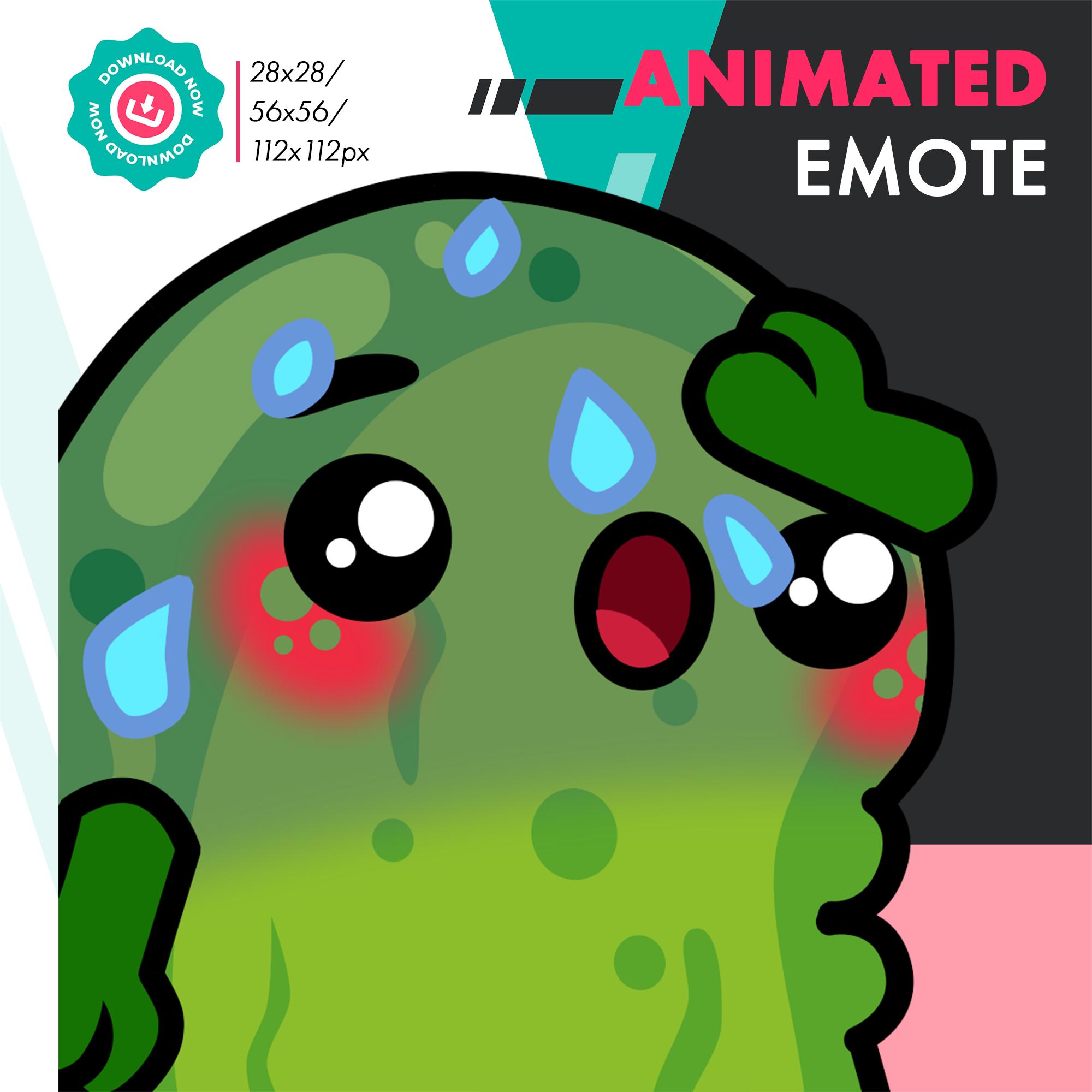 Animated Pickle Sweat Emote, Cute Pickle Struggle Emote for Twitch ...