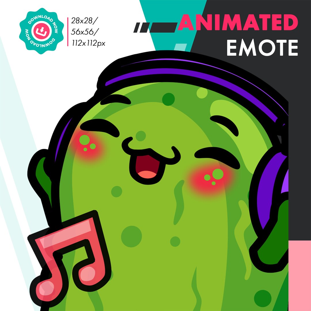 Animated Pickle Jam Emote, Cute Gherkin Dance Emote for Twitch ...