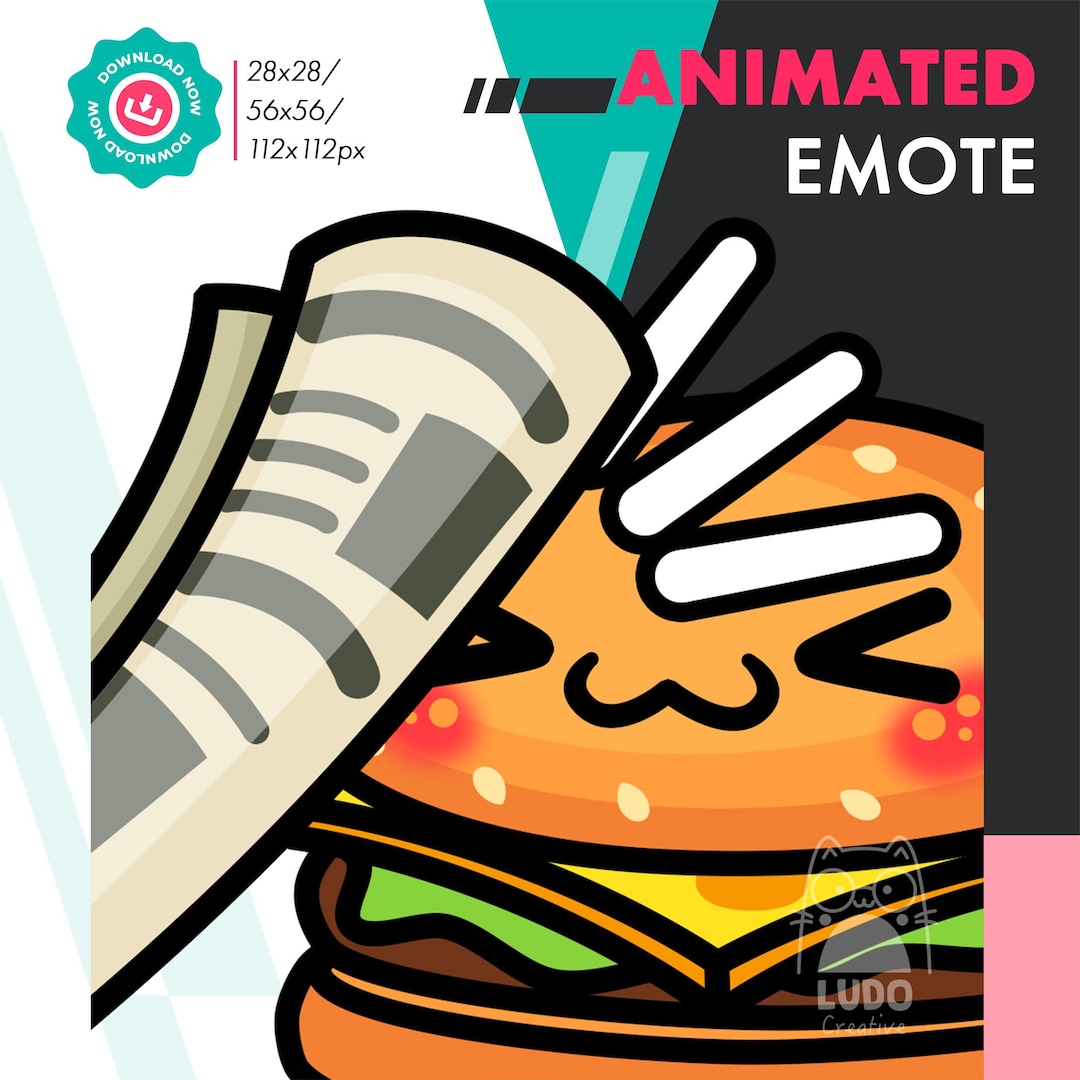 Animated Hamburger Bonk Emote, Kawaii Street Food Digital GIF Download ...