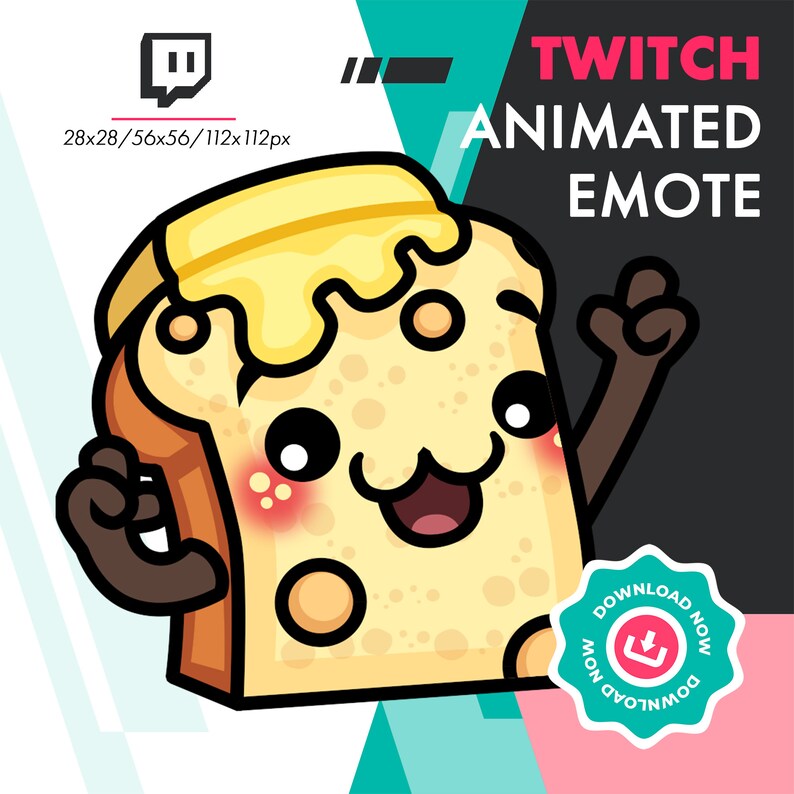 Animated Toast Emote, Bread Animated Dance Emote for Twitch Streamers ...