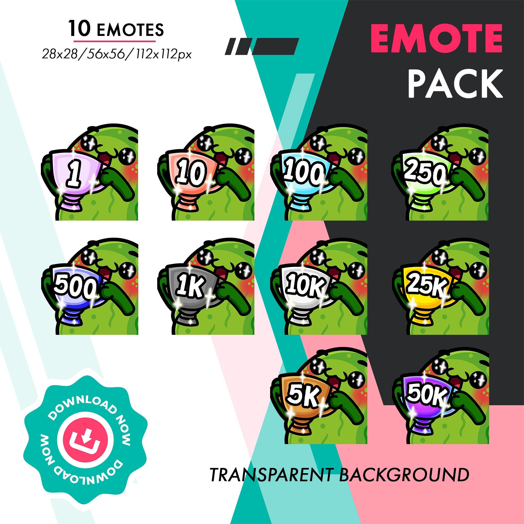 Pickle Bit Emote Pack, Cute 10 Gherkin Trophy Bit, Tier Emote Set for ...