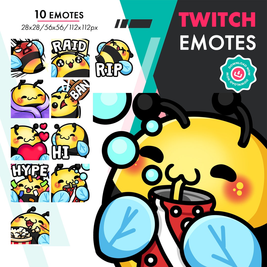 Bee Emote Pack 1, 10 Cute Wasp Sip, Cozy Blanket, Rip, Hype Emote Set ...