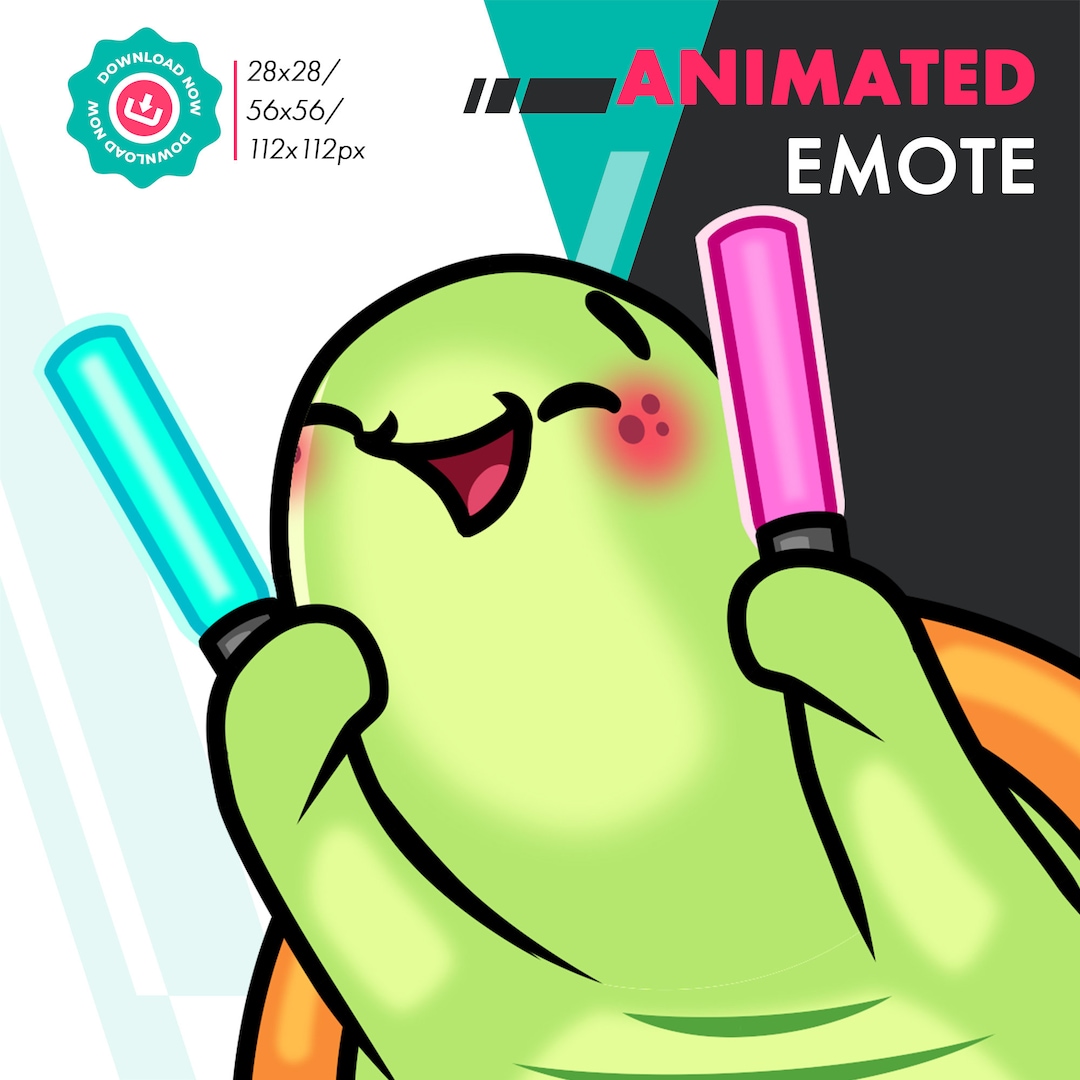 Animated Emotes, Cute Turtle Cheer Emote for Twitch Youtube Discord ...