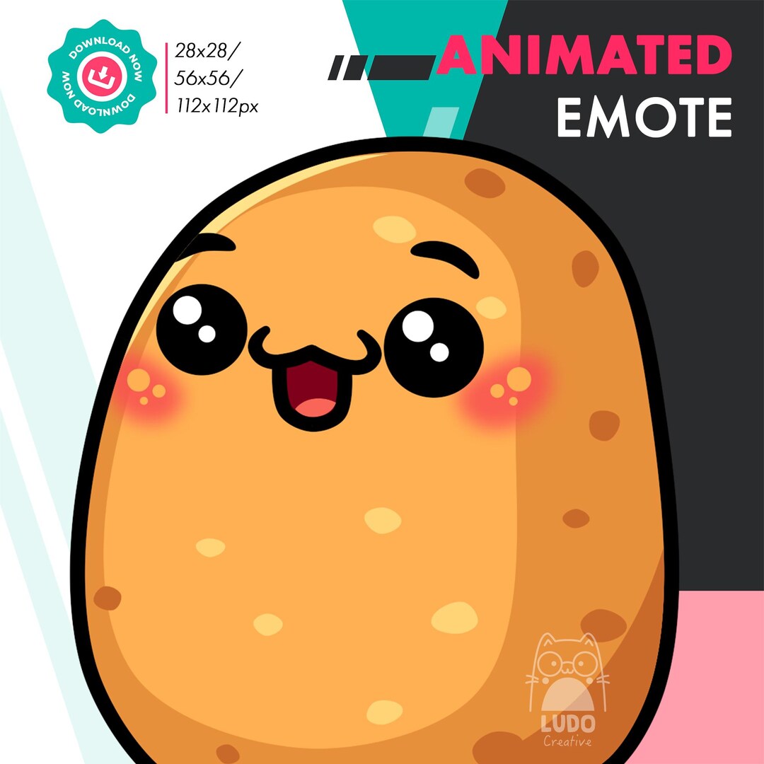 Animated Potato Arrive Emote, Cute Potato Walking Emote for Twitch ...