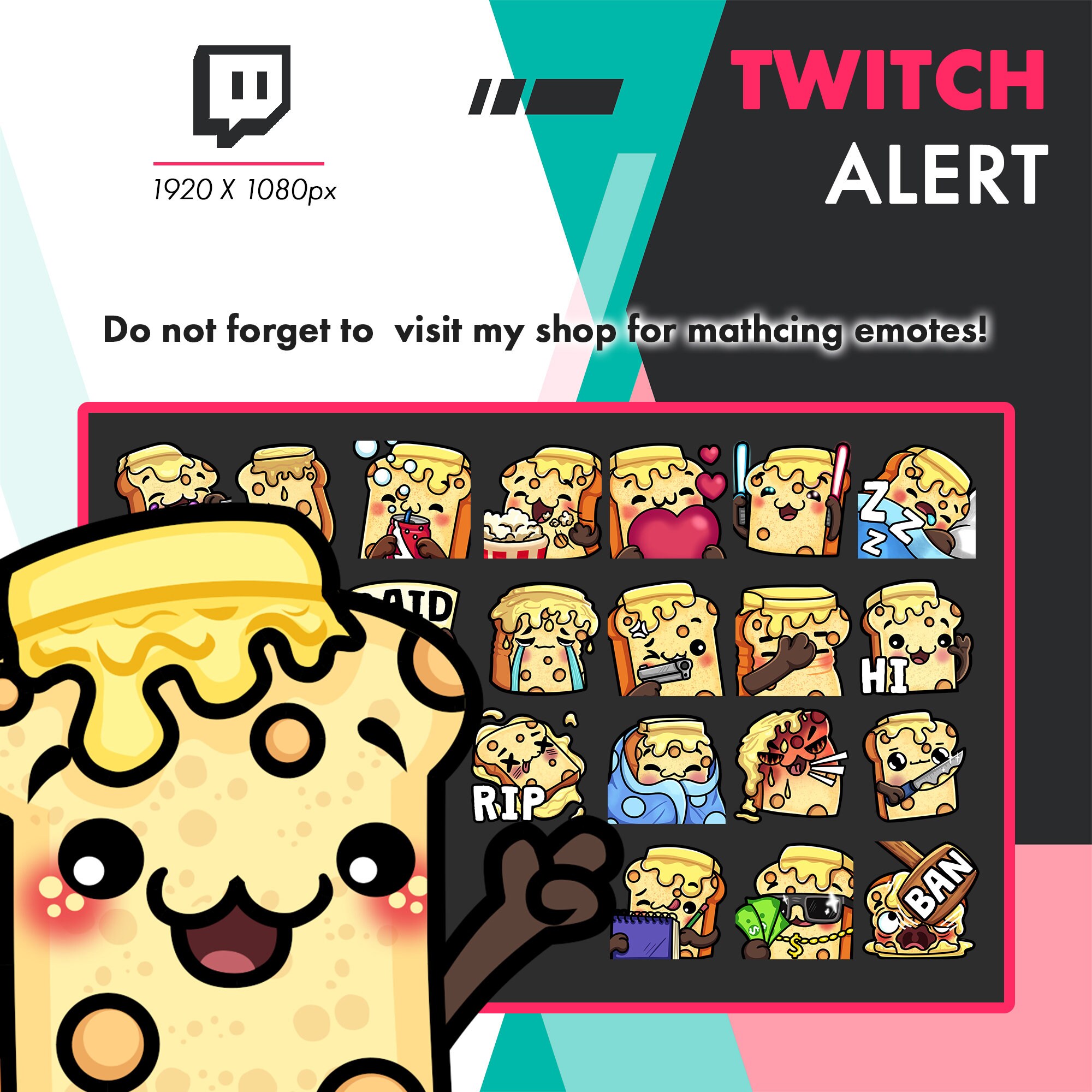 Twitch Toast Alert, Animated Cute Bread Alert for Twitch Streamers - Etsy